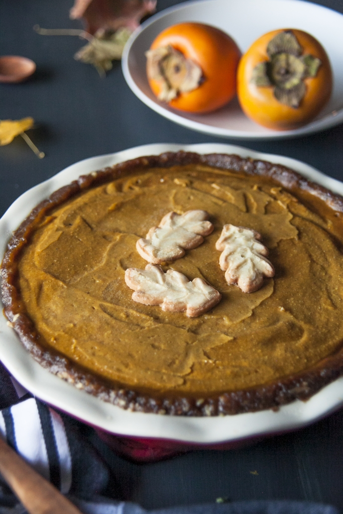 Raw Pumpkin Persimmon Pie - Nina's Vegan Recipes